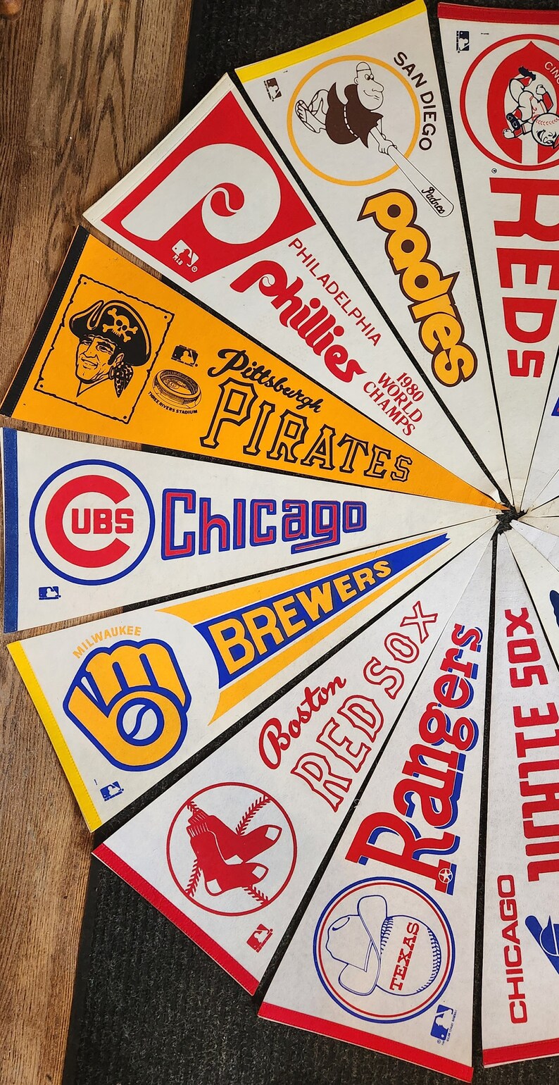 24 Vintage Major League Baseball Pennants - Etsy