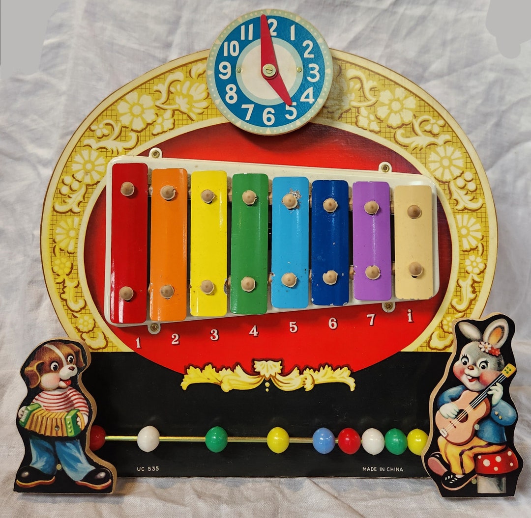 Xylophone Clock and Counting Beads Toy UC535 - Vintage 1970's / 1980's ...
