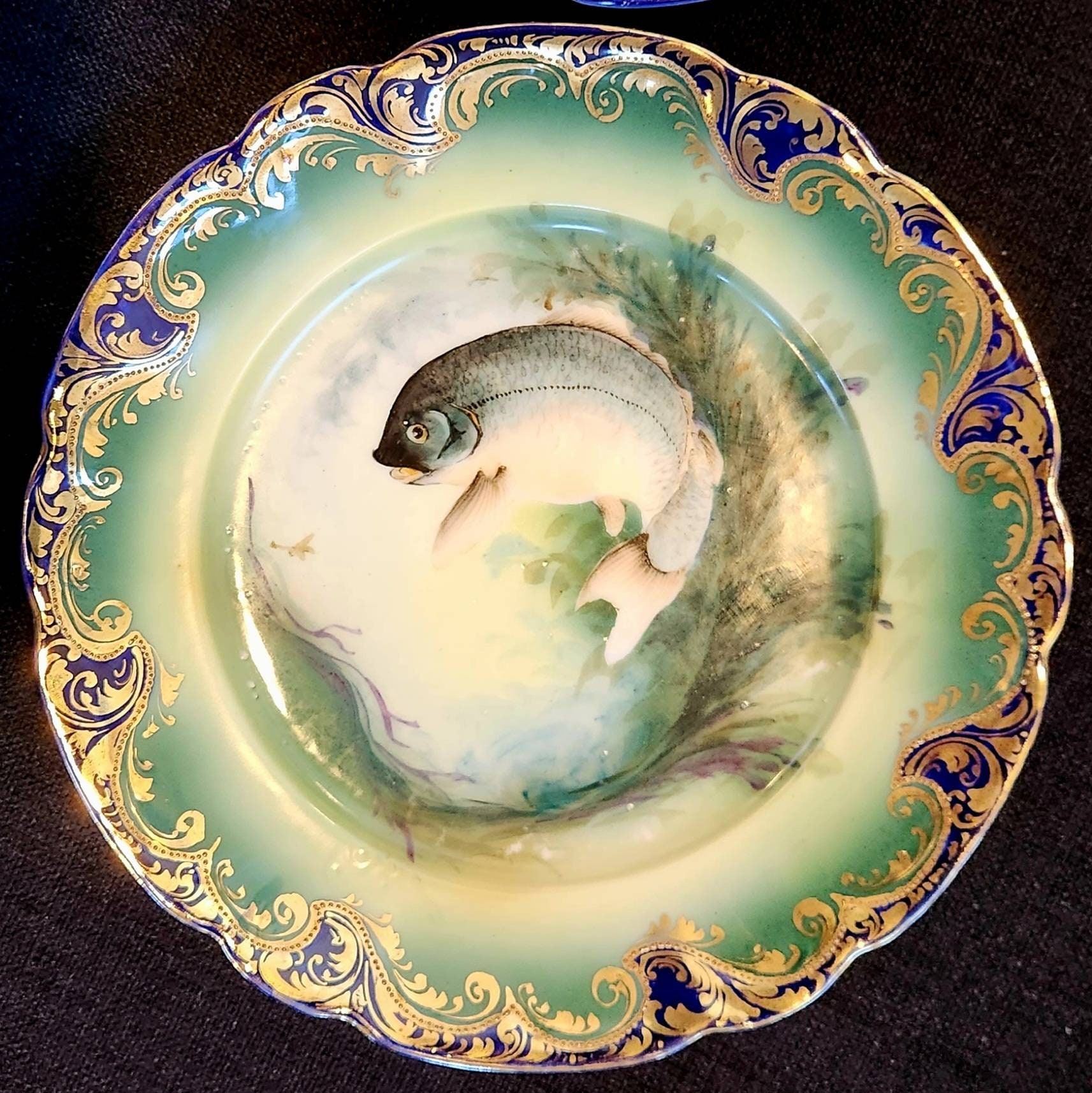 Beautiful Fish Plates Hand Painted UNMARKED - Etsy