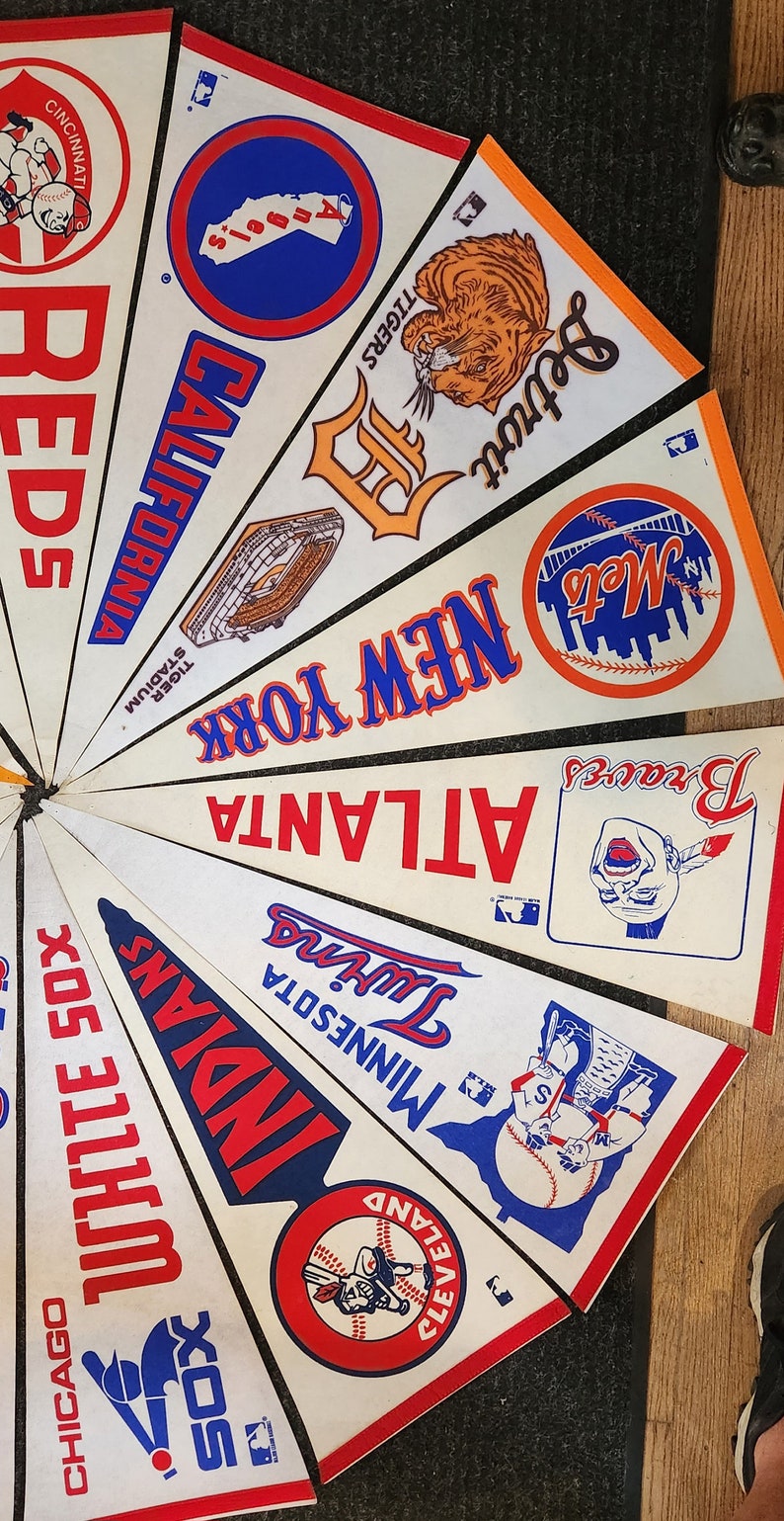 24 Vintage Major League Baseball Pennants - Etsy