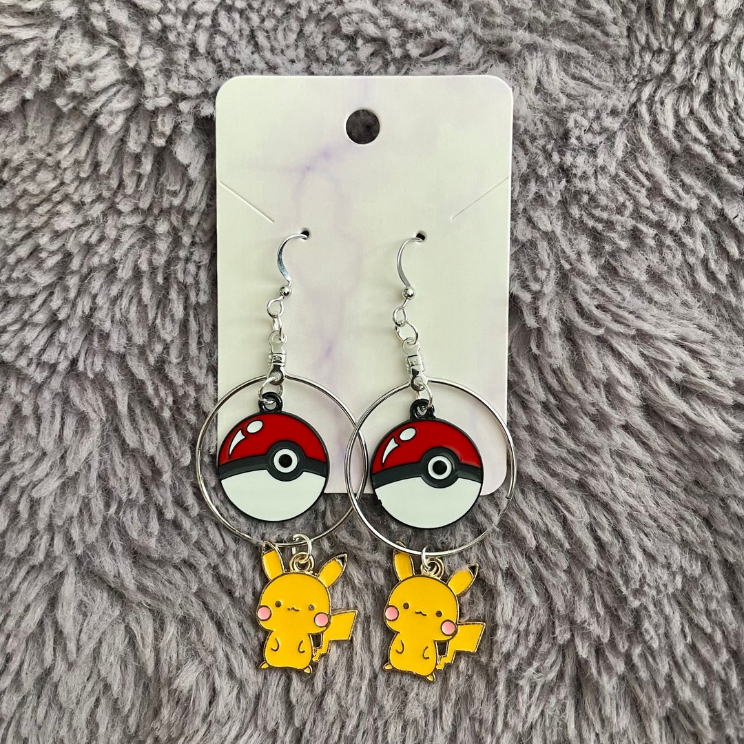 Pikachu Pokéball Hoop Earrings - Etsy