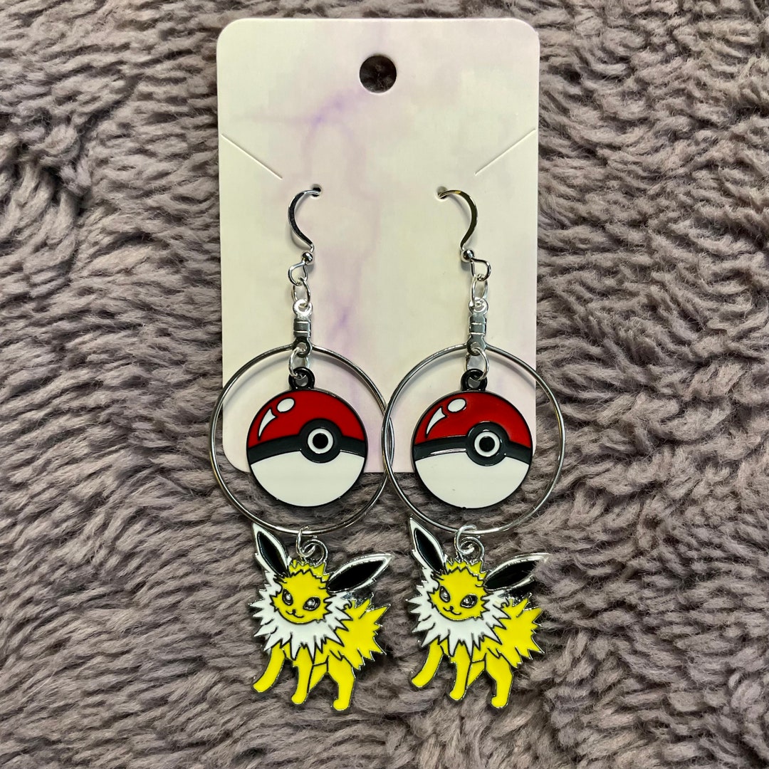 Jolteon Pokéball Hoop Earrings - Etsy