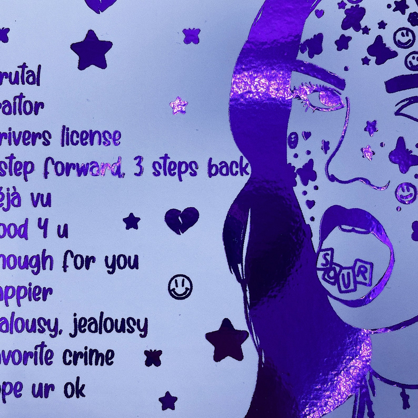 Sour Album Tracklist Olivia Rodrigo Sour Home Decor Fangirl | Etsy