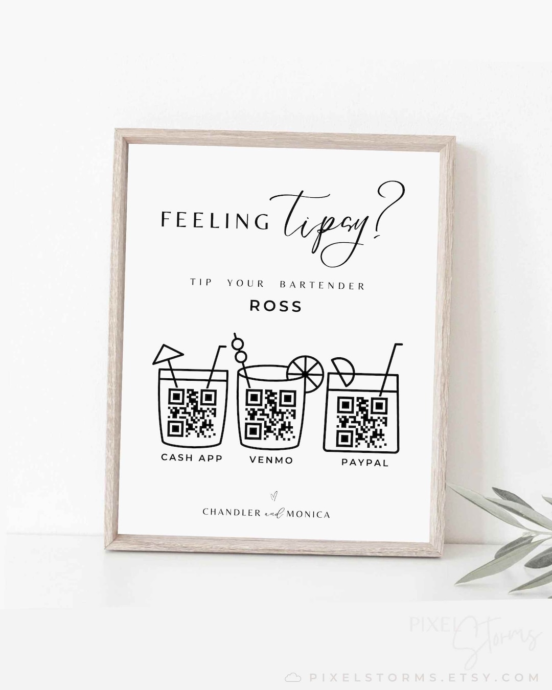 Tip Jar Signs Funny Feeling Tipsy Editable Tips Accepted Sign Canva ...