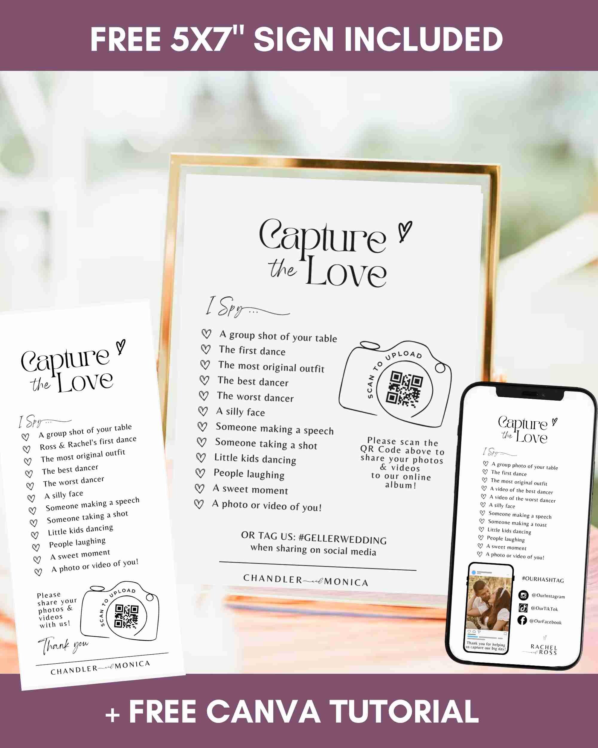 I Spy Wedding Game Capture the Love Qr Code Template Thank You Note ...
