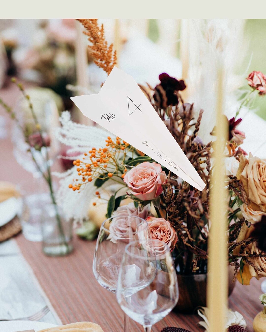 Paper Airplane Wedding Table Number for Travel Pilot Adventure ...