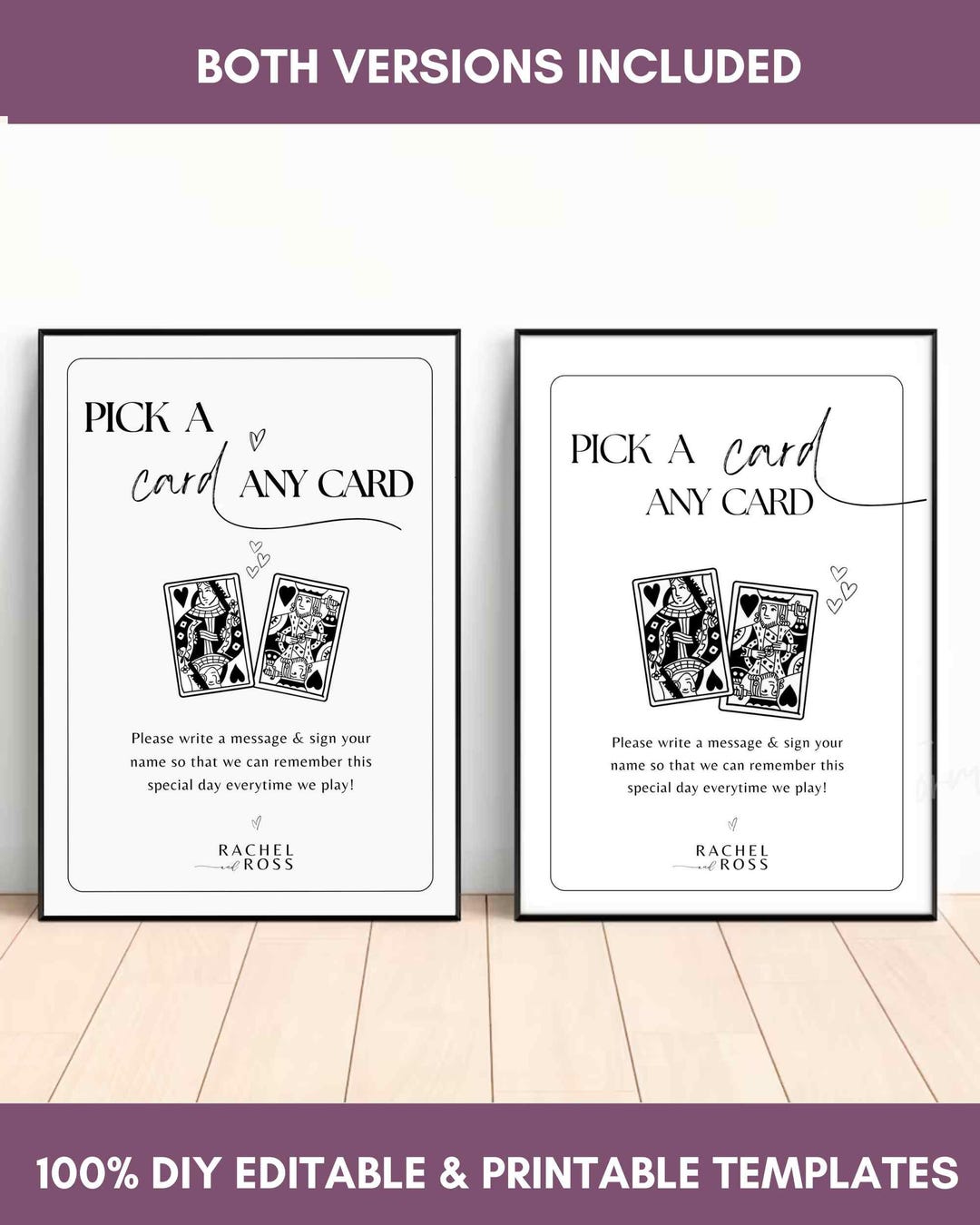 Playing Cards Guest Sign Please Sign Our Guestbook Editable Sign ...