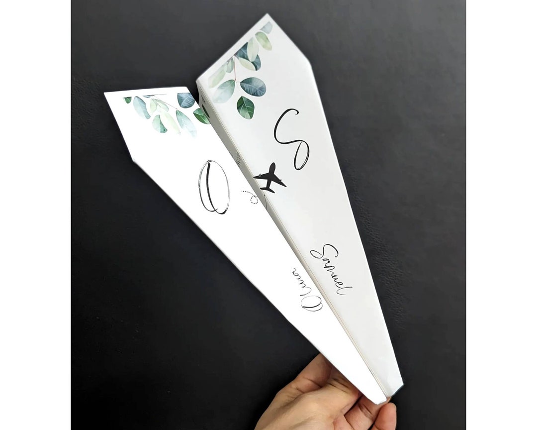 Wedding Paper Airplane Program Timeline Catholic Church Minimalist ...