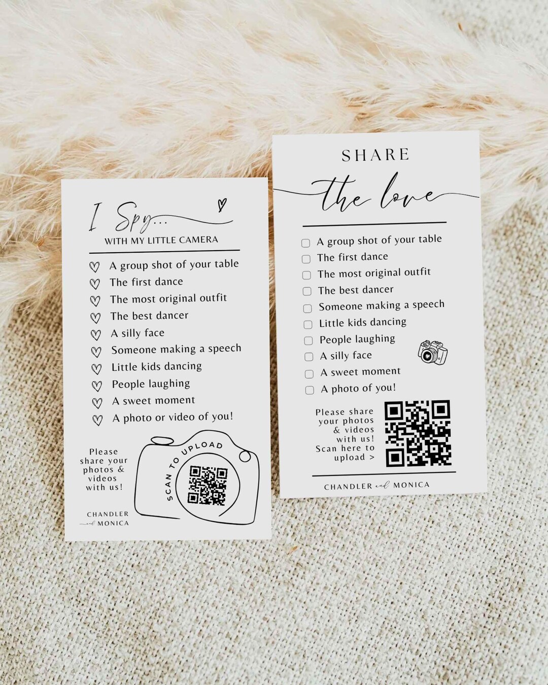 Share the Love QR Code Sign I Spy Wedding Game - Printable Capture the ...