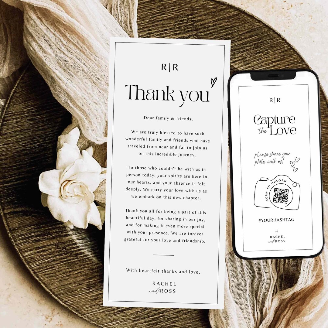 Thank You Note I Spy Wedding Game Capture the Love Qr Code Template ...