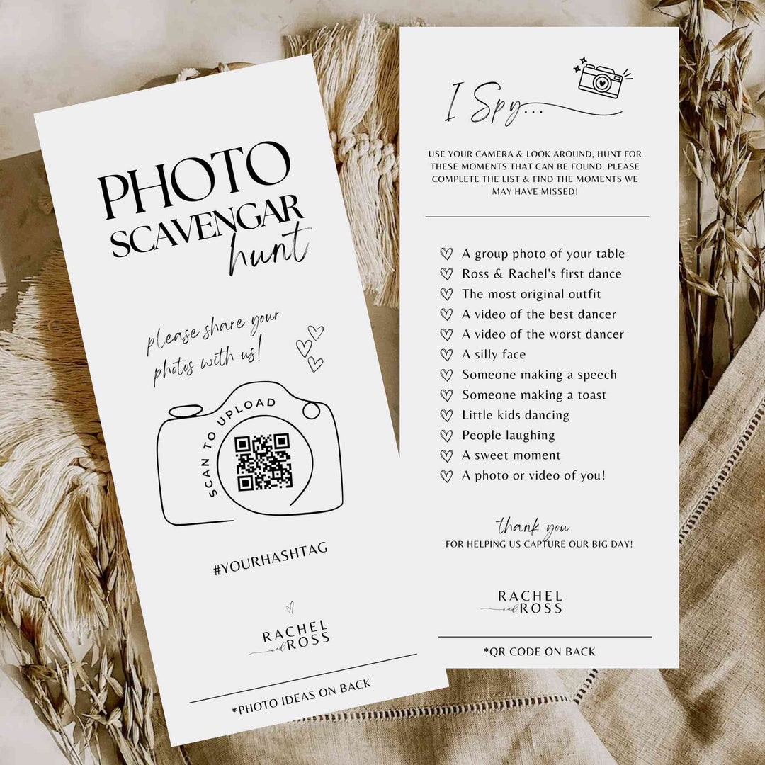 Photo Hunt Scavenger Hunt Wedding Game PDF Download Canva Template ...