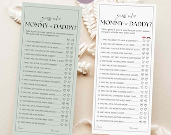Guess Who Mommy or Daddy Baby Shower Game, Guess Who Mom or Dad ...