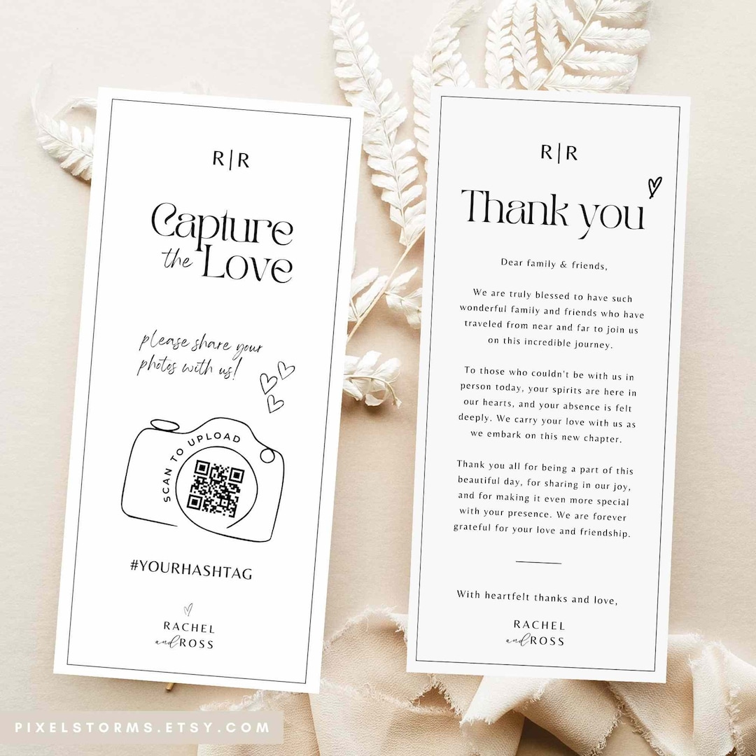 Capture the Love I Spy Wedding Game Qr Code Template Thank You Note Photo Hunt Card Scavenger ...