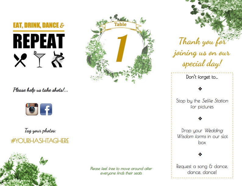 TABLE NUMBERS MENU Printable Trifold Activities List Advice - Etsy