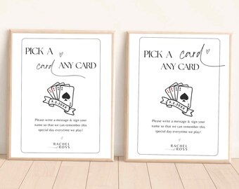 Playing Cards Guest Sign Please Sign Our Guestbook Editable Sign ...