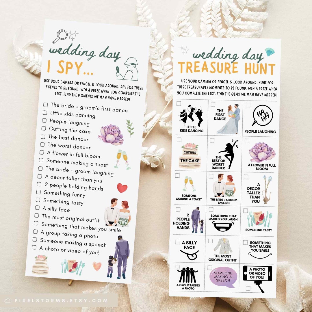 Wedding I Spy Activity Wedding Scavenger Hunt Wedding Games Treasure ...
