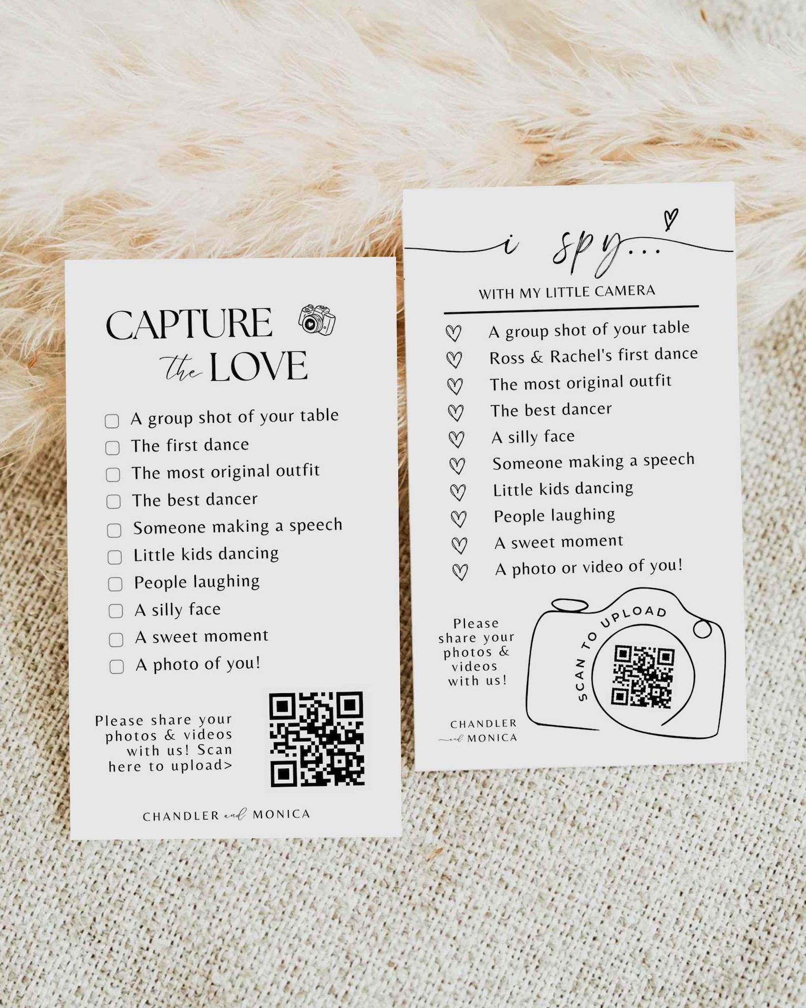 Capture the Love QR Code Wedding Card - Modern Minimalist Wedding Photo ...