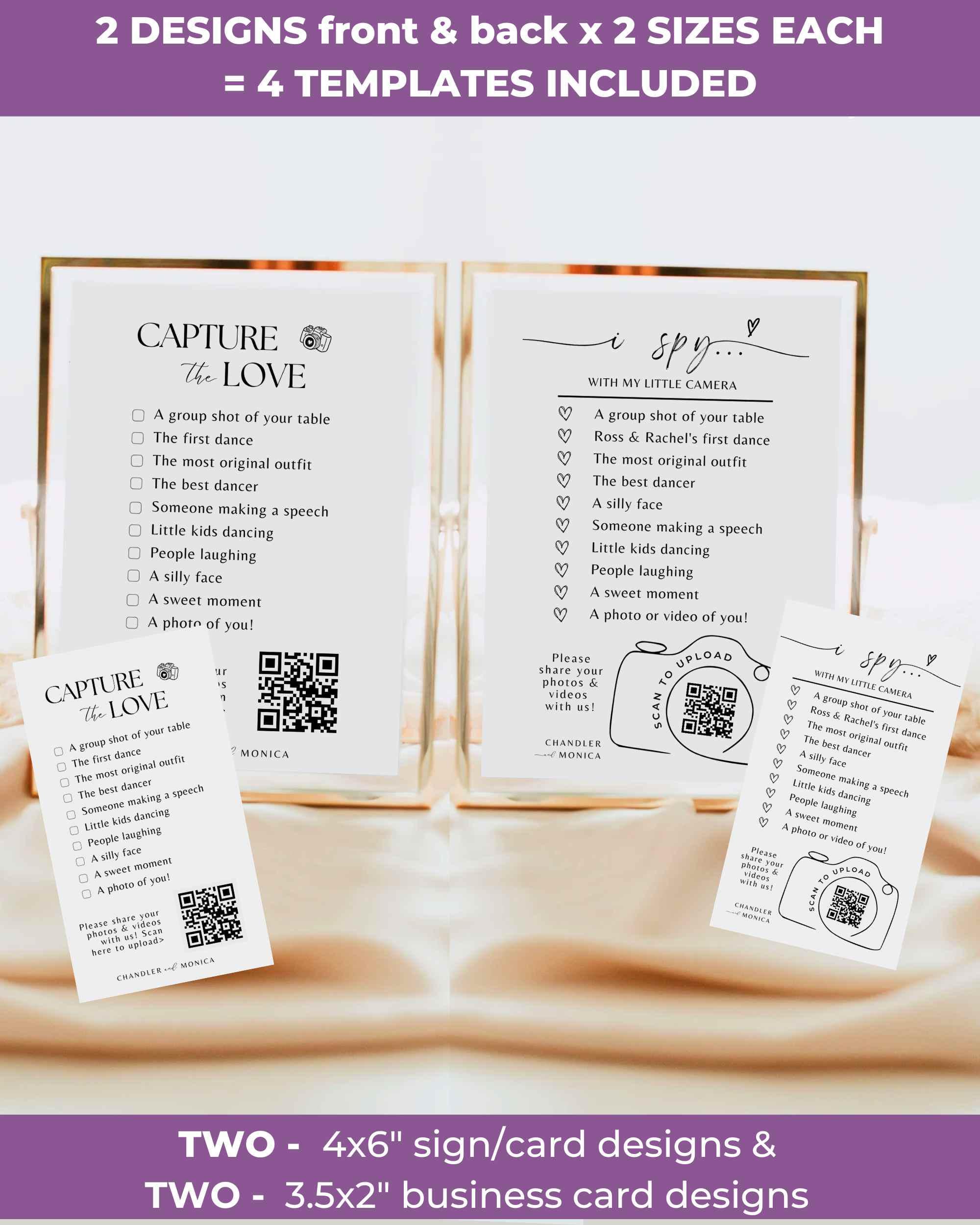 Capture the Love QR Code Wedding Card - Modern Minimalist Wedding Photo ...