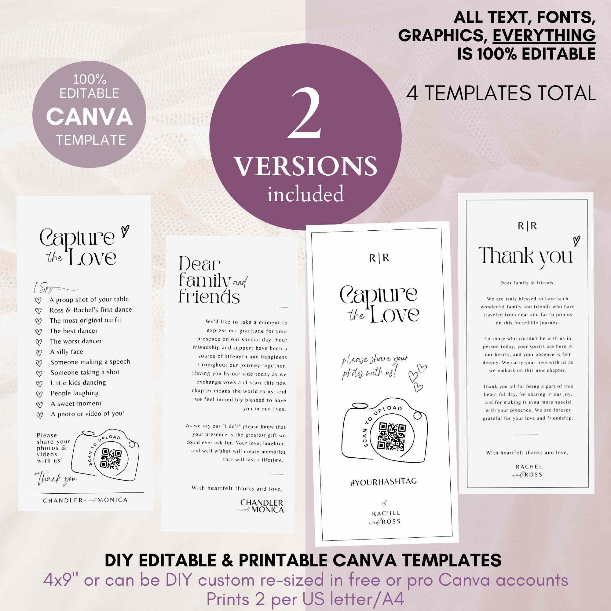 I Spy Wedding Game Capture the Love Qr Code Template Thank You - Etsy