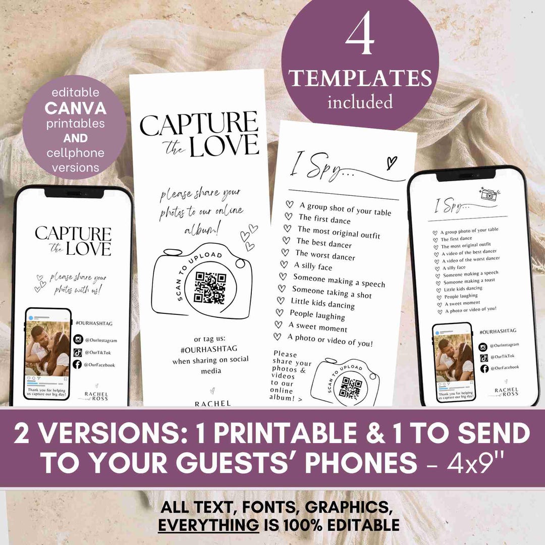 I Spy Wedding Game Capture the Love Photo Scavenger Hunt Wedding Game ...