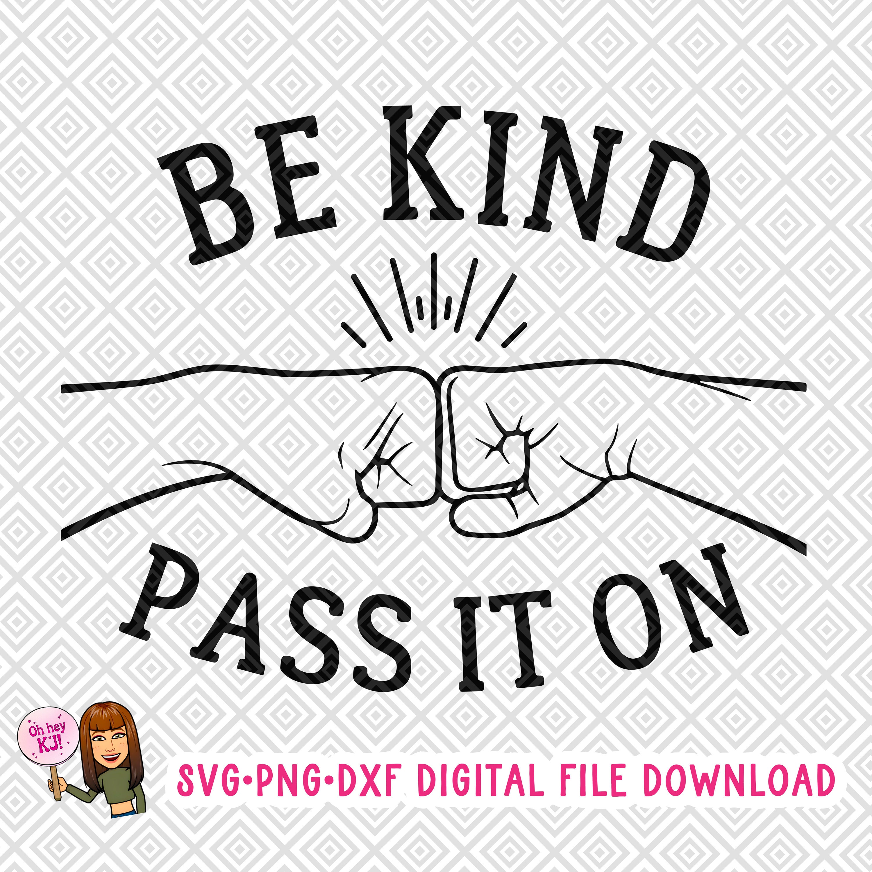 Boys Pink Shirt Day SVG PNG Be Kind Fist Bump Be Kind Pass It On, Pink ...