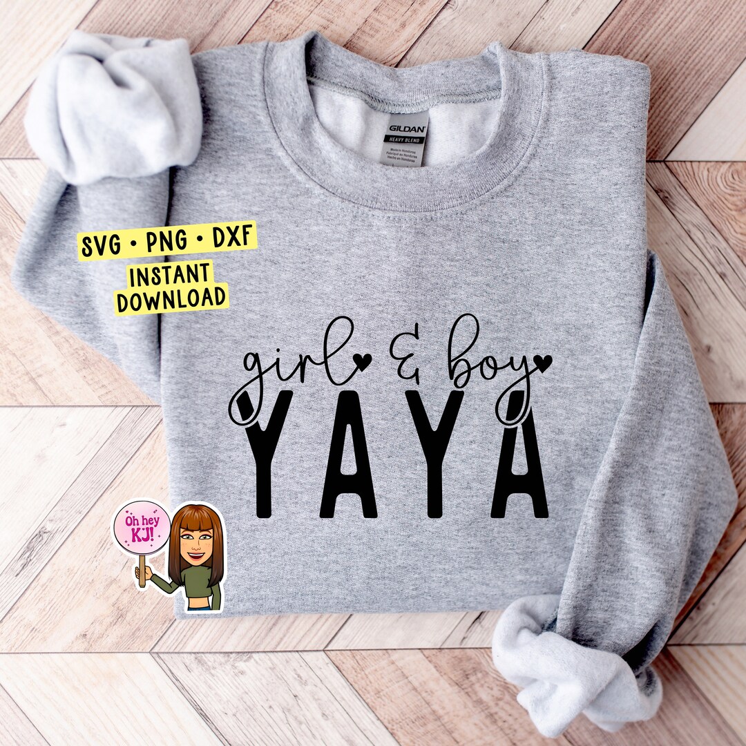 Girl and Boy Yaya Svg Png Dxf Yaya Greek Grandma Svg Dxf Png Yaya ...