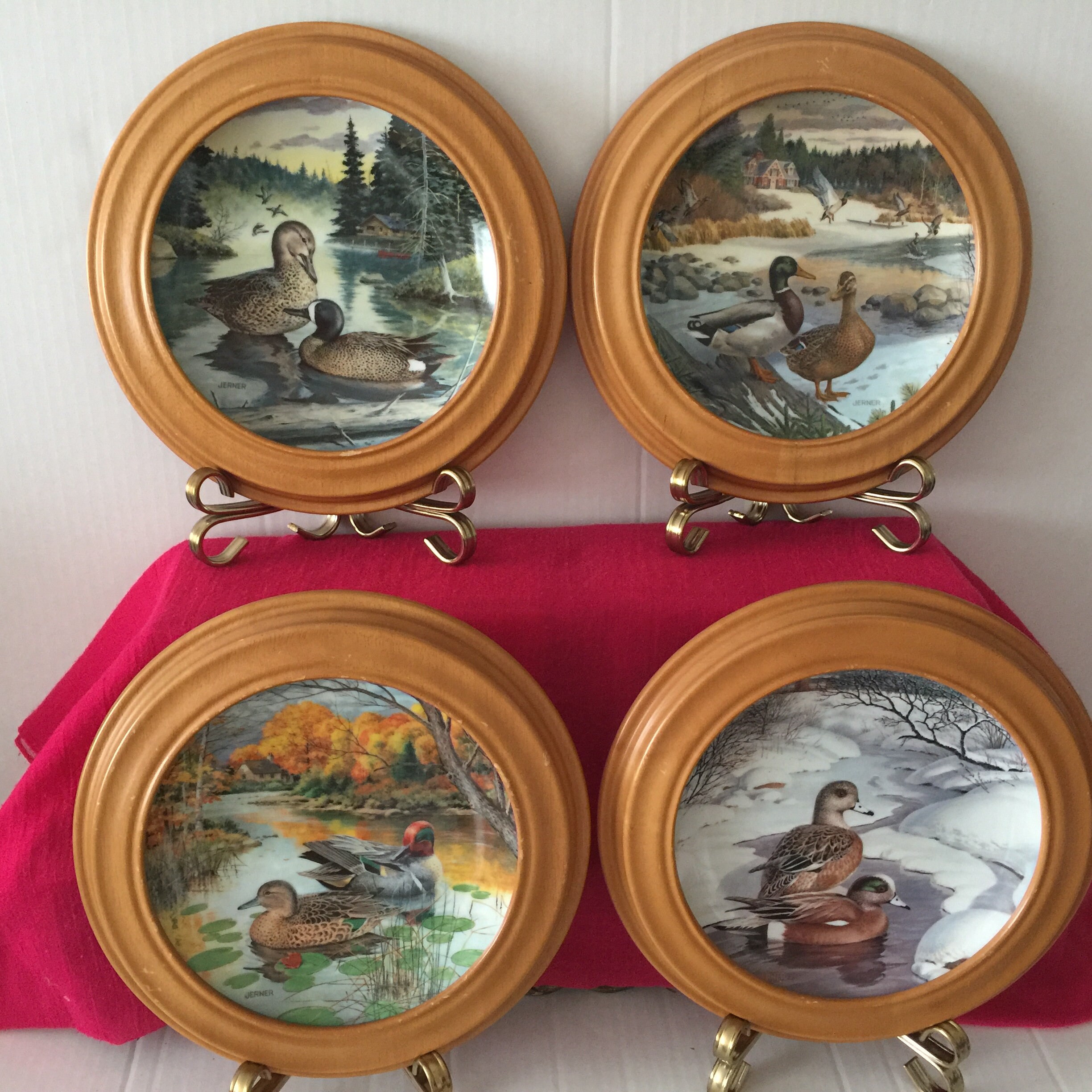 Lot of Four Edwin Knowles China Plates by Artist Bart Jerner - Etsy