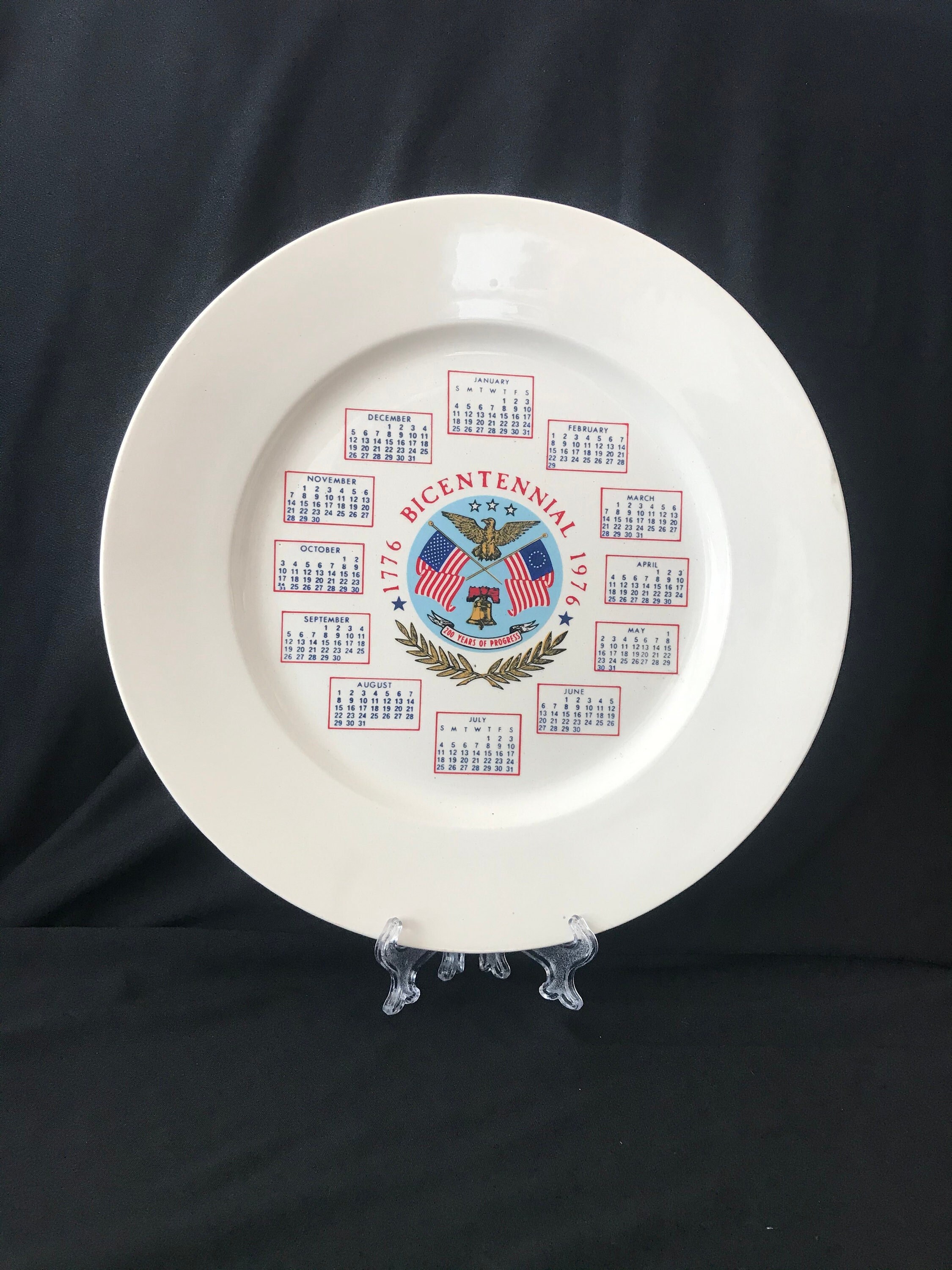 1776-1976 Bicentennial Calendar Porcelain Plate - Etsy