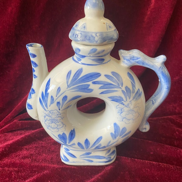 Chinese Vintage Blue and White Teapot - Etsy