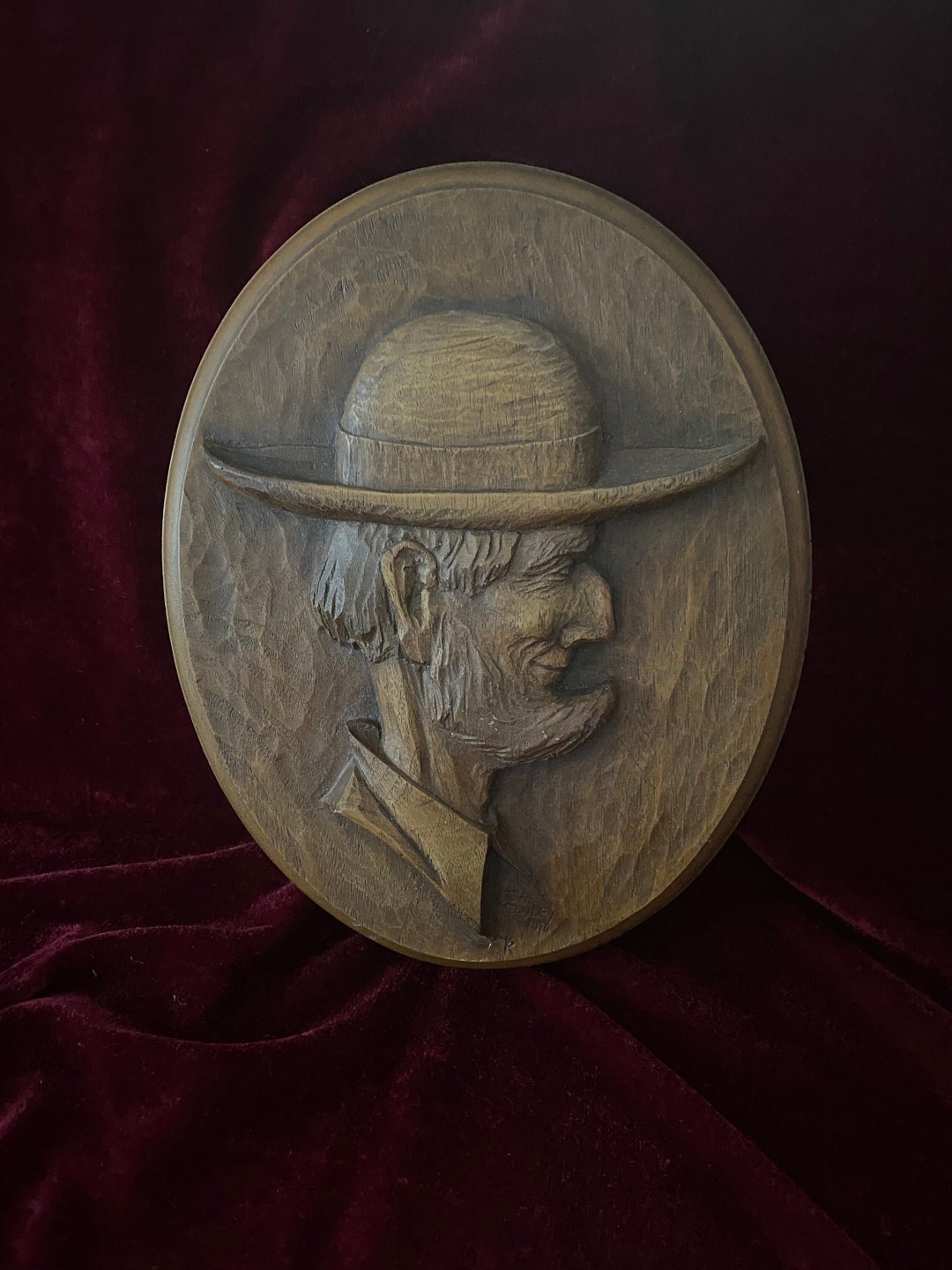 Vintage Tom Cayley Carved Wood Wall Decor - Etsy