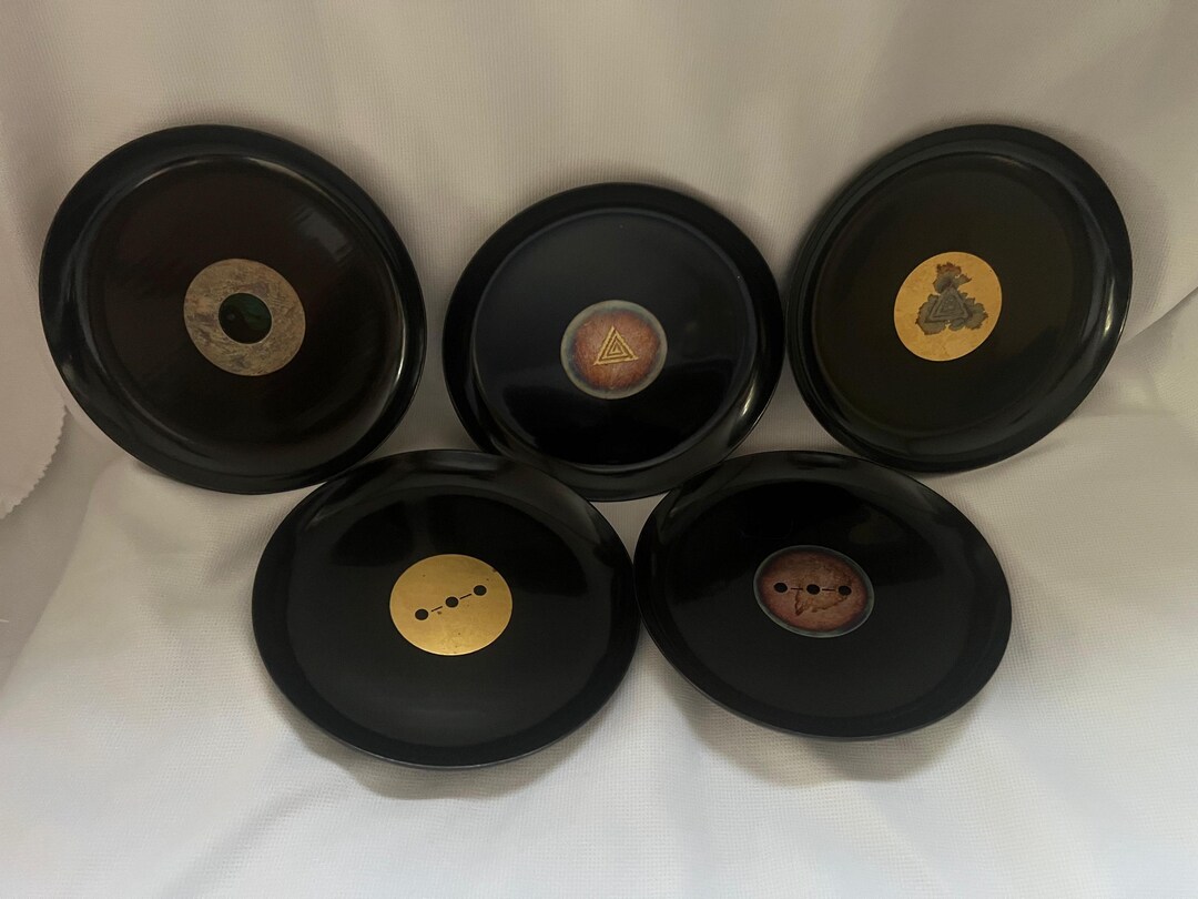 Vintage Japanese Lacquerware Plates - Set of 5 - Etsy
