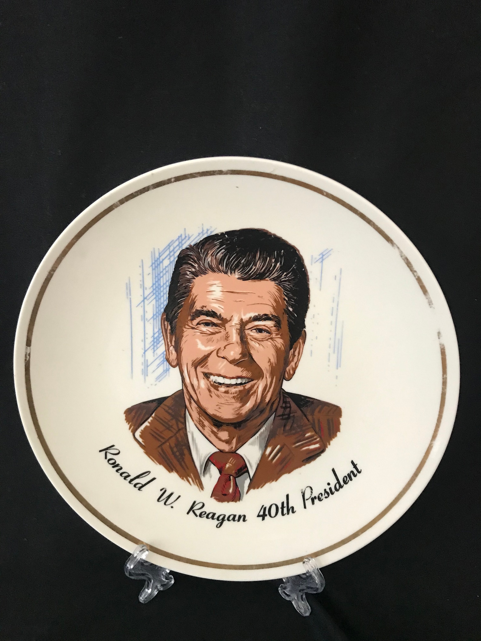 Vintage US President Ronald W Reagan Porcelain Plate | Etsy