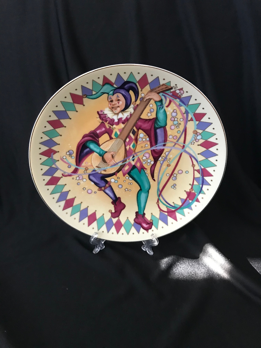 Vintage "the Merry Jester" Christmas 1988 Porcelain Plate - Etsy