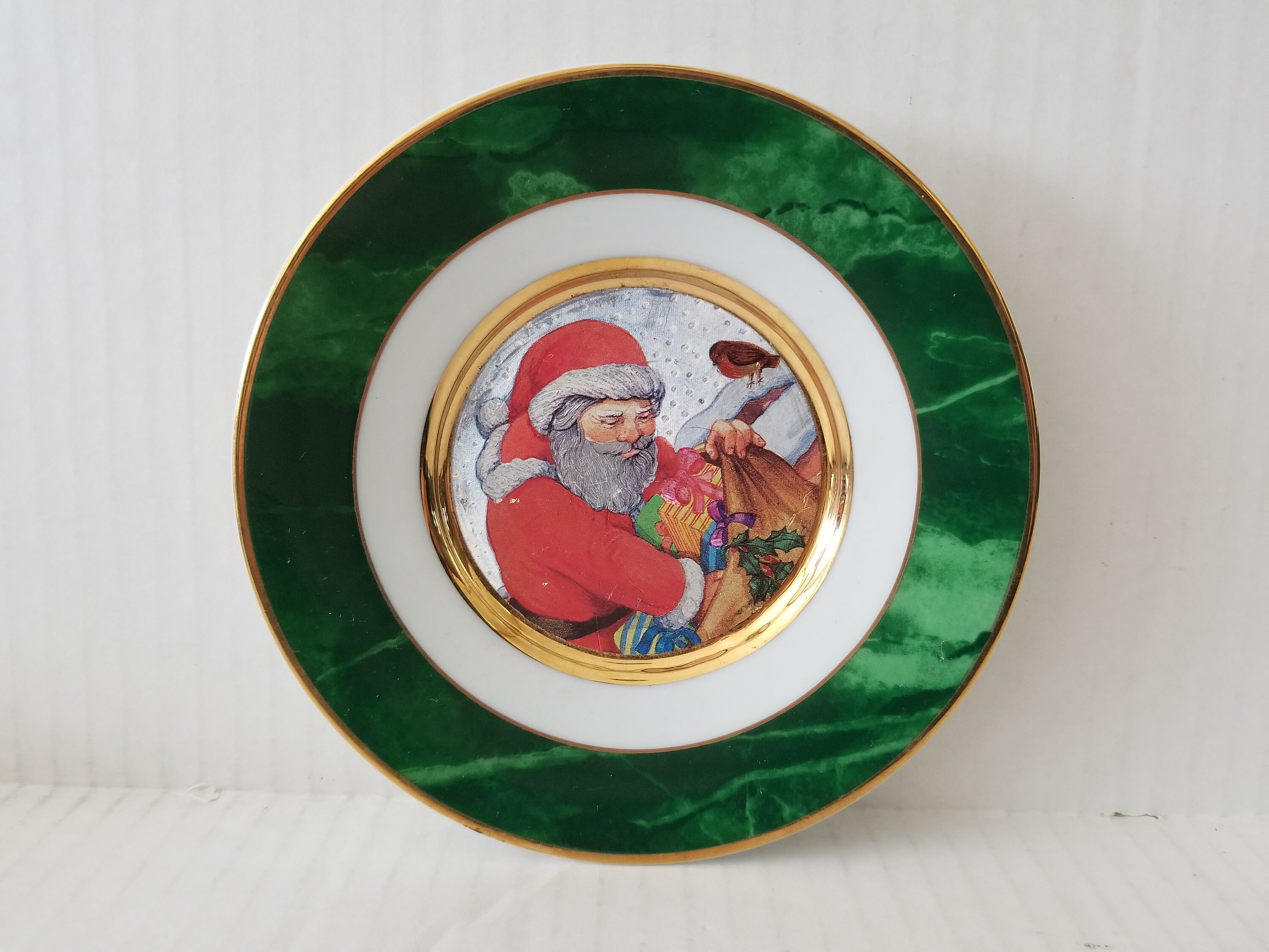 Lot of Two Vintage Dufex Art 24k Gold Trim Christmas Theme Plates - Etsy