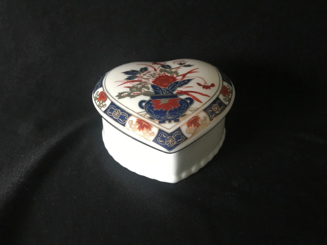 Japanese Imari Heart Shaped Porcelain Trinket Box, Jewelry Box - Etsy
