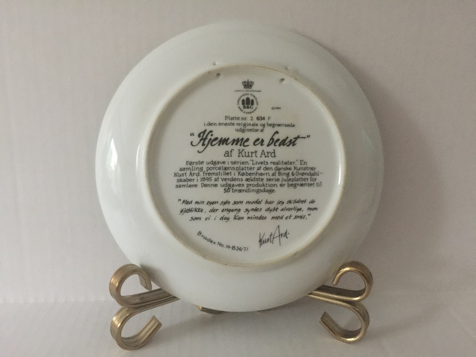 Hjemme Er Bedst by Kurt Ard Collector Plate, 1984 - Etsy
