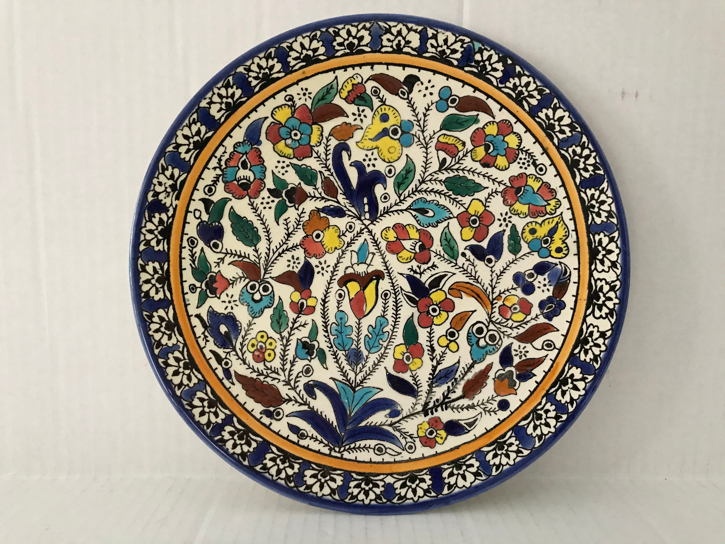 Hand-painted Colorful Floral Ceramic Plate - Etsy