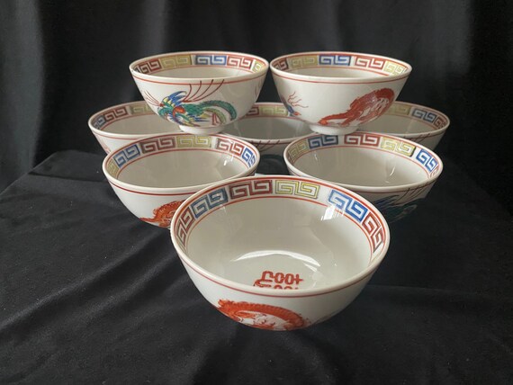 Lot of 8 Vintage Chinese Porcelain Rice Bowls - Etsy
