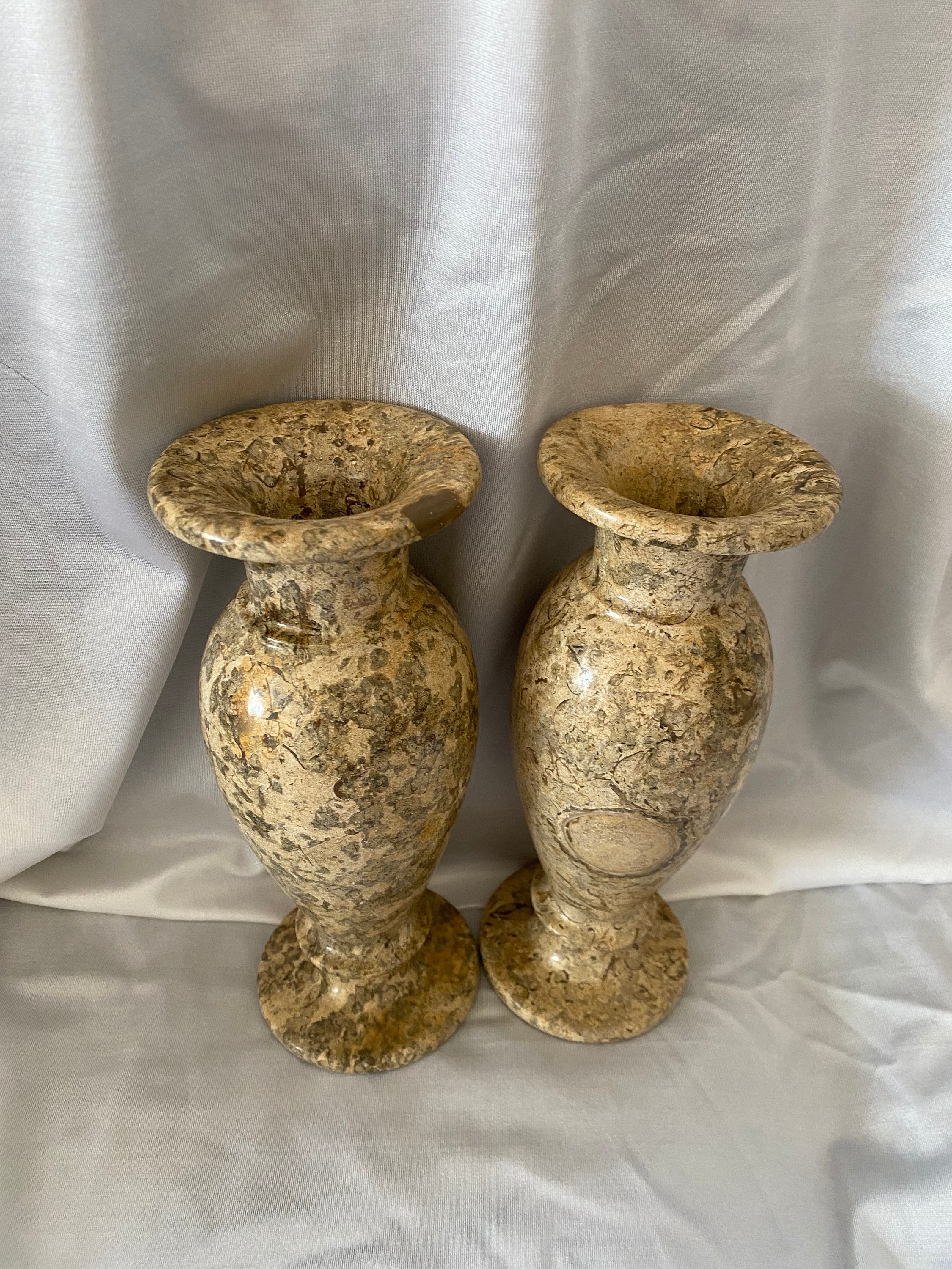 Pair of Carved Marble Vases - Etsy