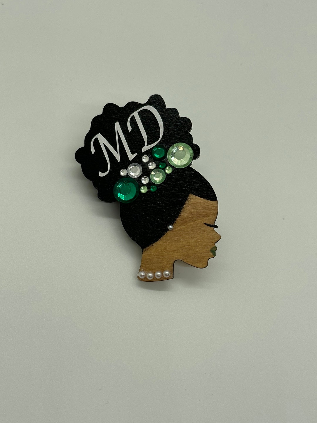 Customizable Afro Puff ID Accessory, Black Girl Magic Unique ID Holders ...