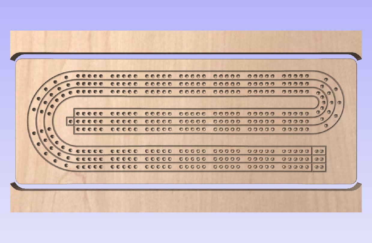 Classic Cribbage Board Track DXF/PDF/SVG Files 3 Player - Etsy