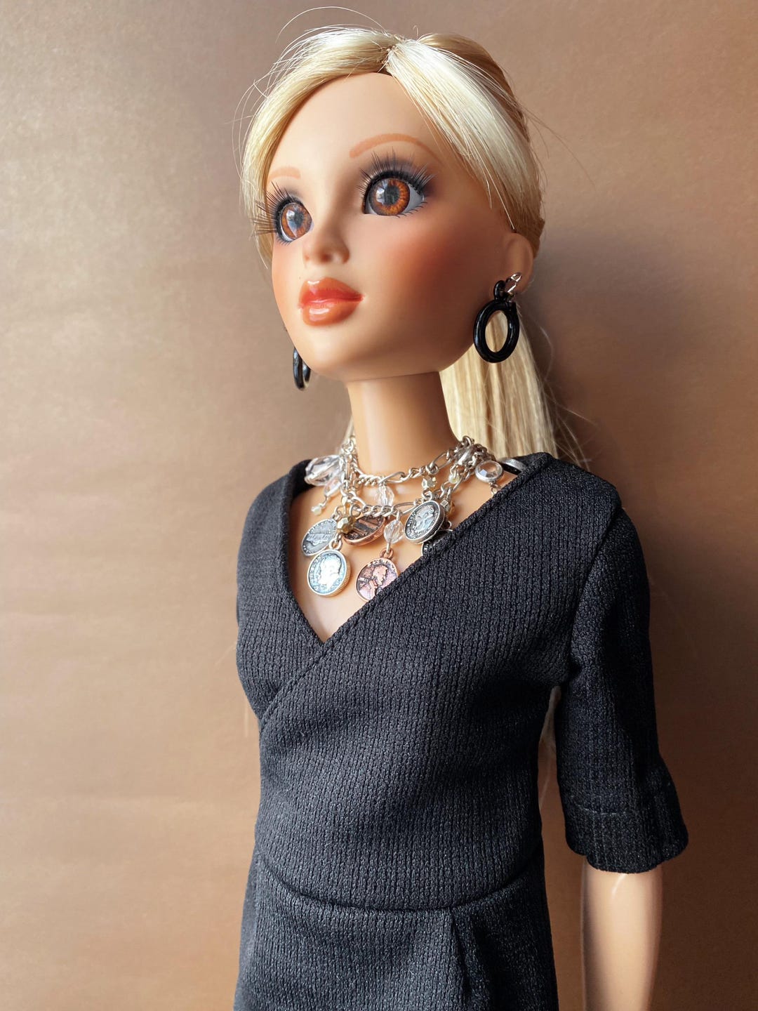 Black Madelyn Knit Dress Fits Hasbro Lorifina Doll - Etsy