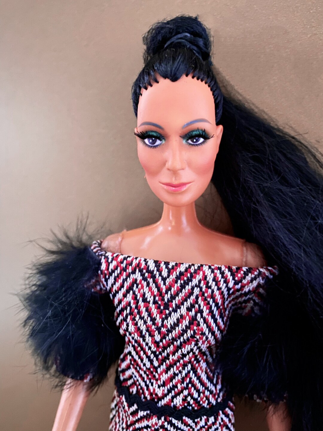 Tweedy Chevron Pantsuit for 12 13 Doll Fits Mego Cher Diana Ross - Etsy