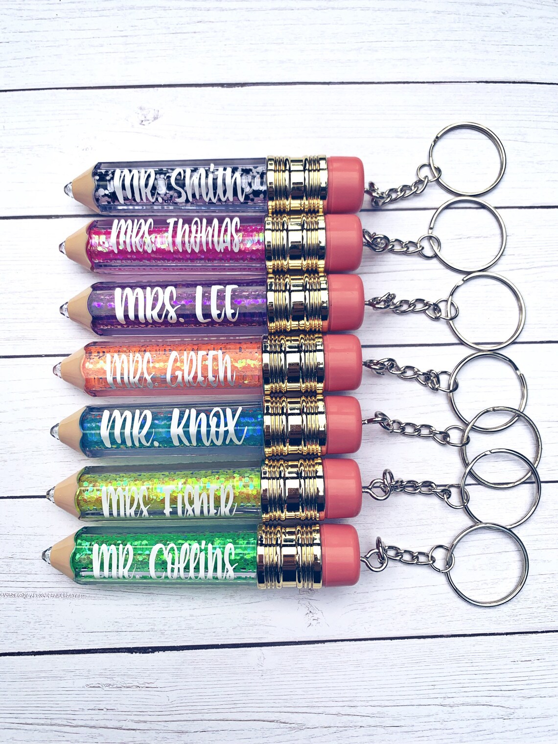 Teacher Gift Pencil Keychain Teacher Pencil Keychain | Etsy