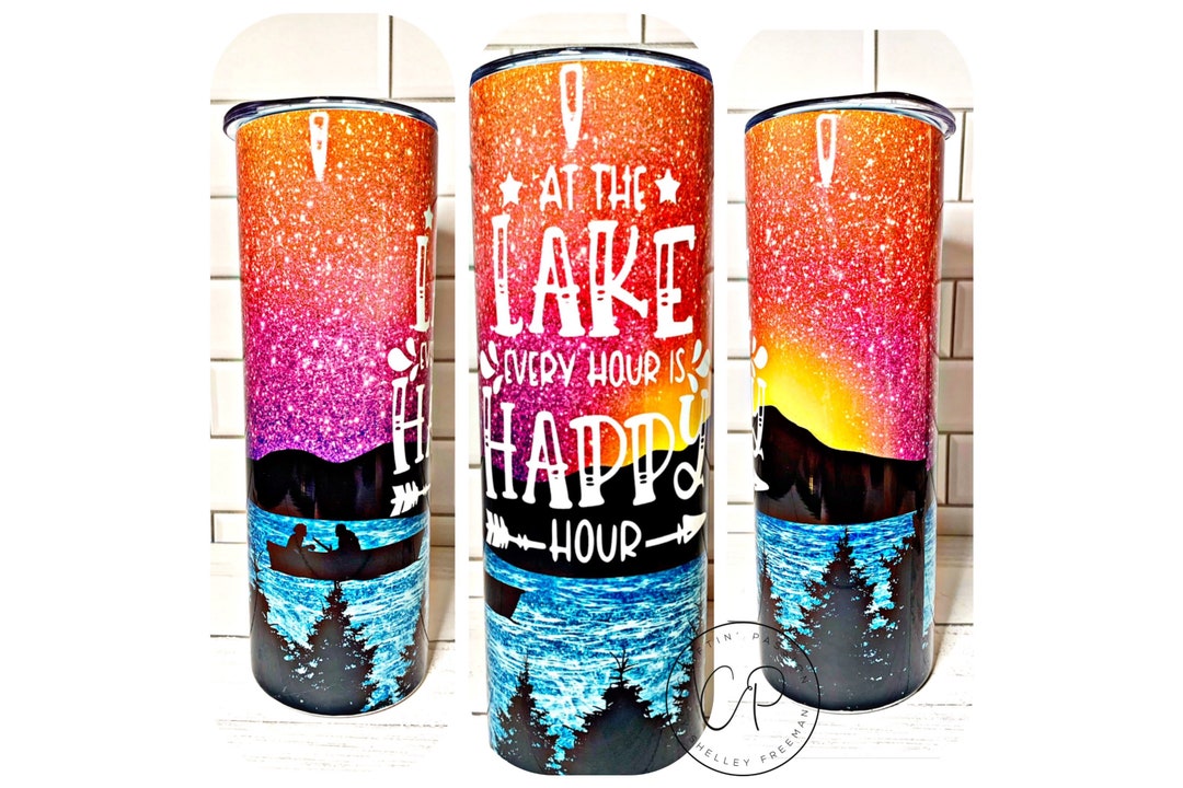 At the Lake Every Hour is Happy Hour / Lake Tumbler / Lake - Etsy