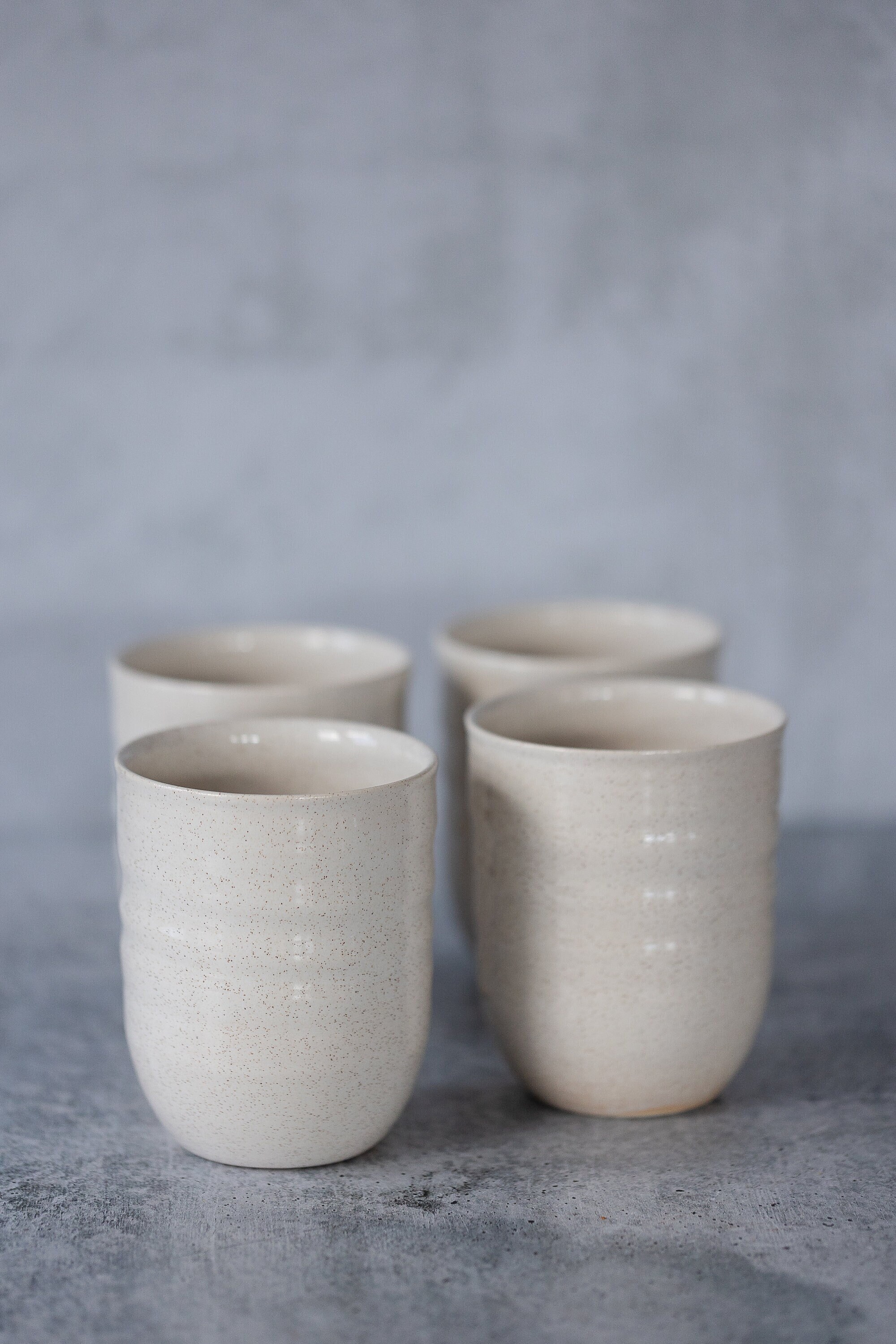 Handless Ceramic Mug // Juice Cups, 12 Oz Juice Glass, Beakers, Ceramic ...