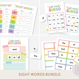 Sight Words Learning Bundle | Activity Pack Printable | Bingo Game ...