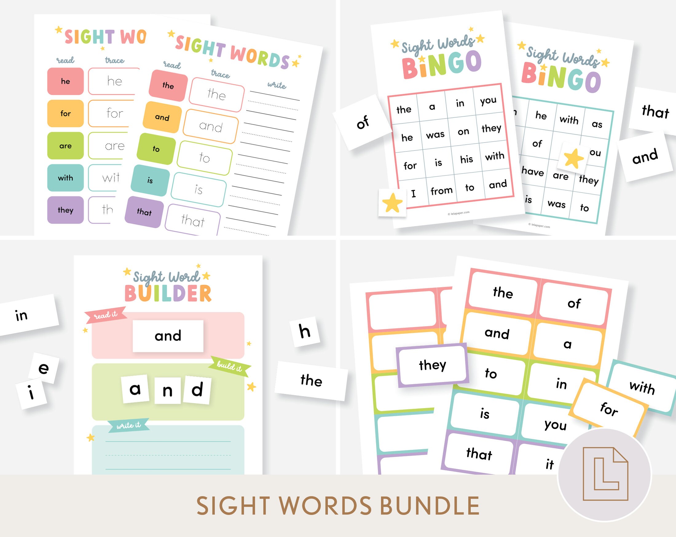 Sight Words Learning Bundle | Activity Pack Printable | Bingo Game ...