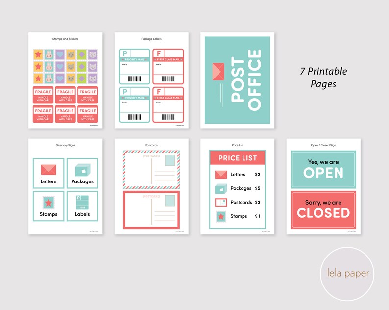 Post Office Play Bundle | Dramatic Play Printable | Preschool Toddler ...