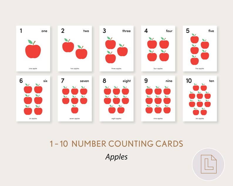 Preschool Counting Flash Cards | Toddler Number Flashcards | Early Math ...